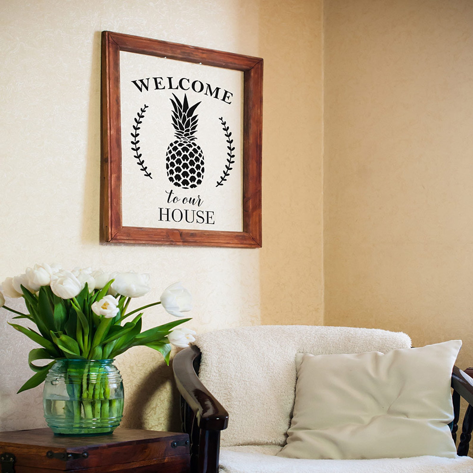 Welcome to Our House Sign Stencil Farmhouse Decor Reusable | Etsy