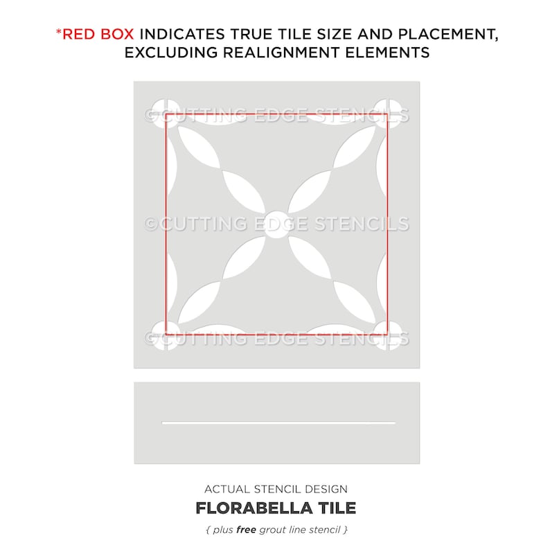 Florabella Tile Stencil - DIY Cement Tile for Walls and Floors - Easy ...