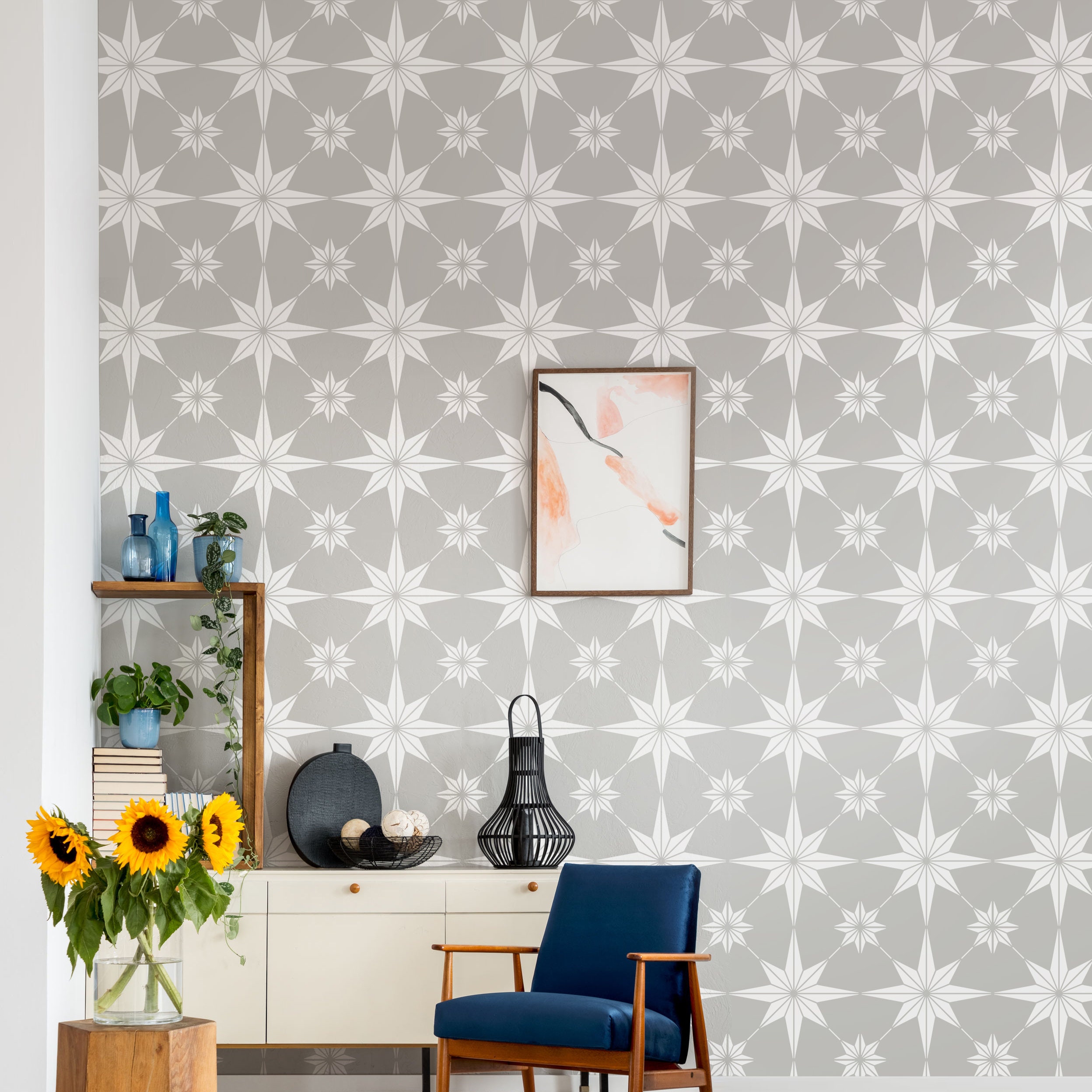 Star Tile Stencil Geometric Cement TILE STENCIL for Painting | Etsy