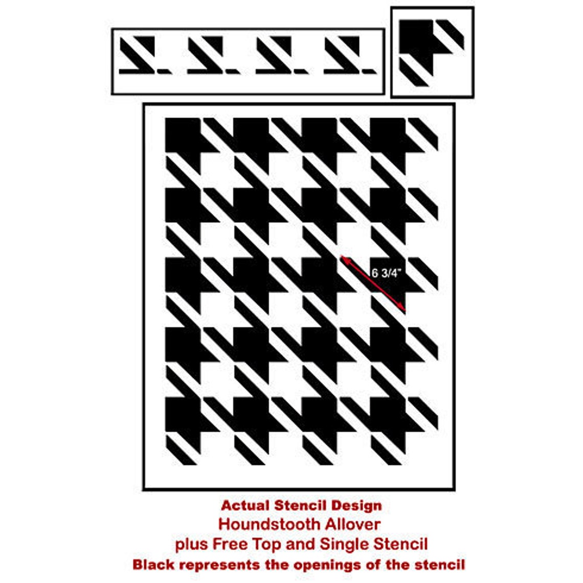 Houndstooth Wall Stencil Large Reusable Stencils for Walls - Etsy