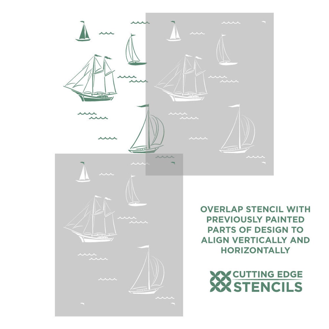 Sailboats Wall Stencil DIY Wall Pattern for Nautical Themed - Etsy