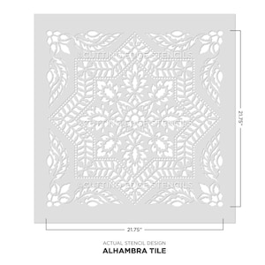 Alhambra Tile Stencil - Large TILE STENCIL – Tile Stencils for Painting ...