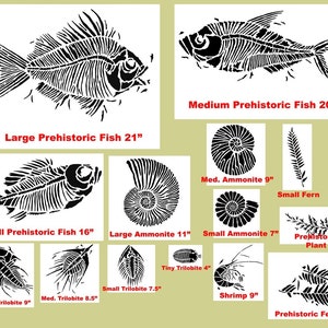 Prehistoric Fossil Stencil Kit for Walls Backsplashes and Art Projects ...