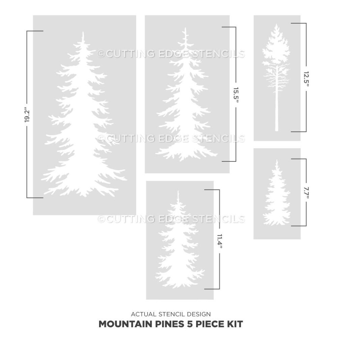 Mountain Pines 5pc Stencil Kit WALL ART STENCIL Instead of - Etsy