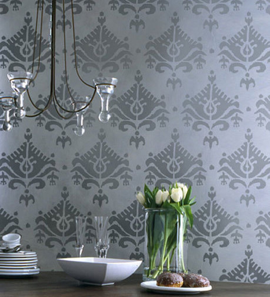 Wall Stencil Ikat Saida Reusable Stencils for Walls Instead - Etsy