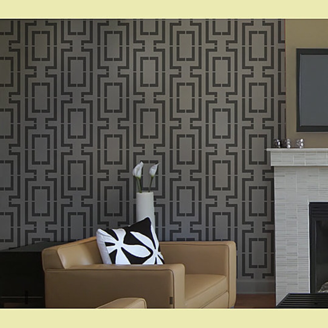 Connection Wall Stencil - LARGE WALL STENCIL – Geometric Wall Stencil ...