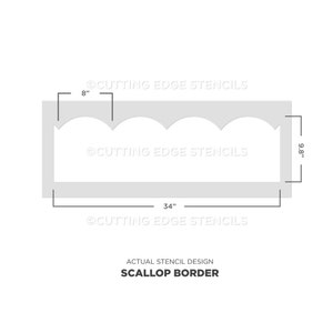 Scallop Border Stencil - Reusable Wall Stencil - Stencils for Painting ...