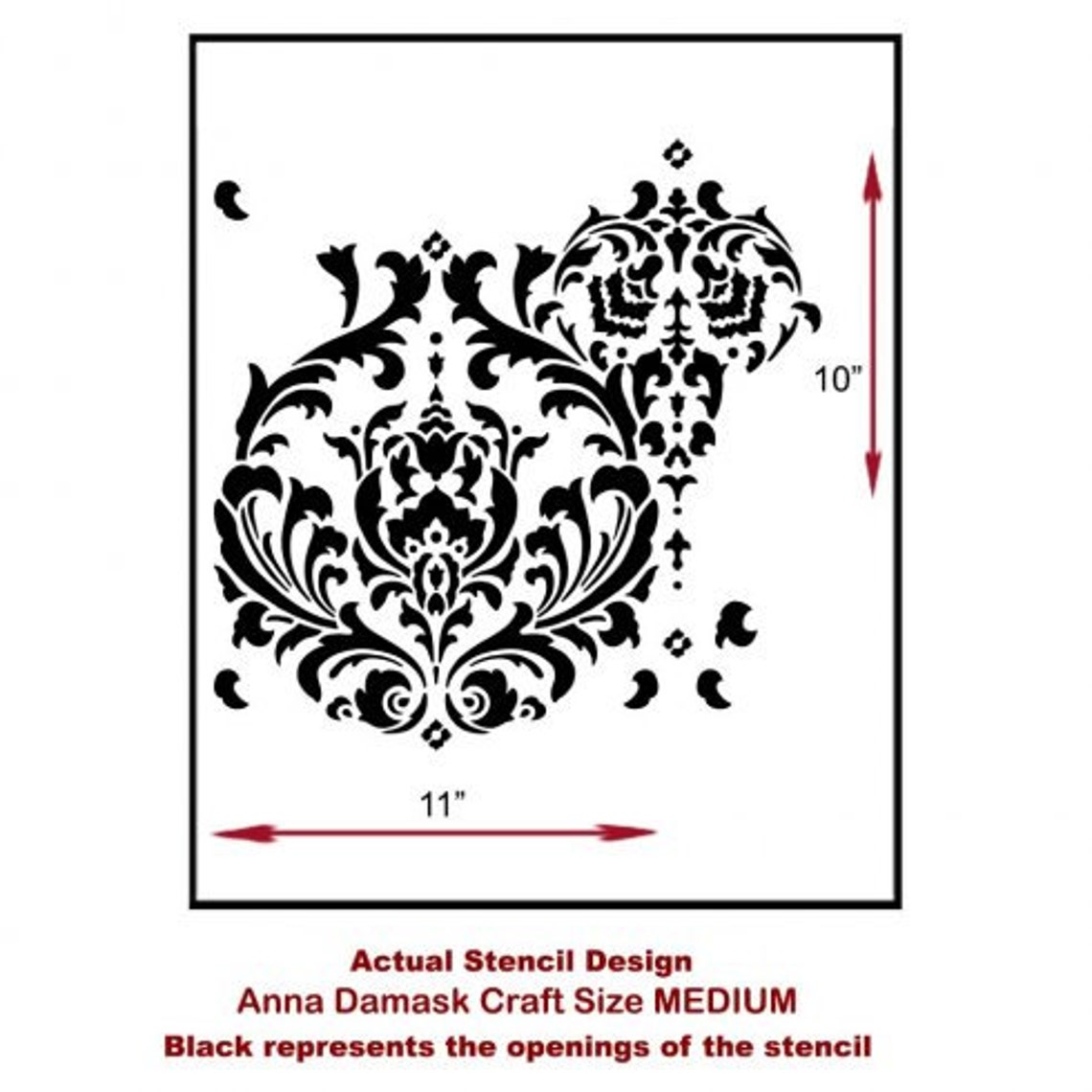 Anna Damask Craft Stencil - Medium Size - Easier Than Decals - Etsy