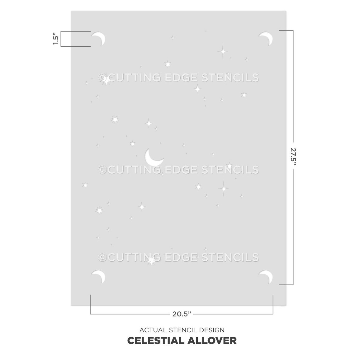 Celestial Wall Stencil - DIY Night Sky Stencil - Moon and Stars Design ...