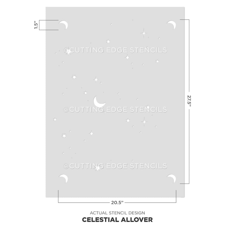 Celestial Wall Stencil - DIY Night Sky Stencil - Moon and Stars Design ...