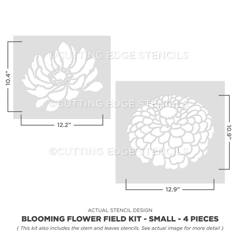 Blooming Flowers Stencil Kit Flower Stencils Stencil Your - Etsy