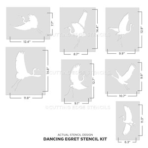 Dancing Egrets Wall Pattern Stencil Kit - Elegant Bird Stencils ...