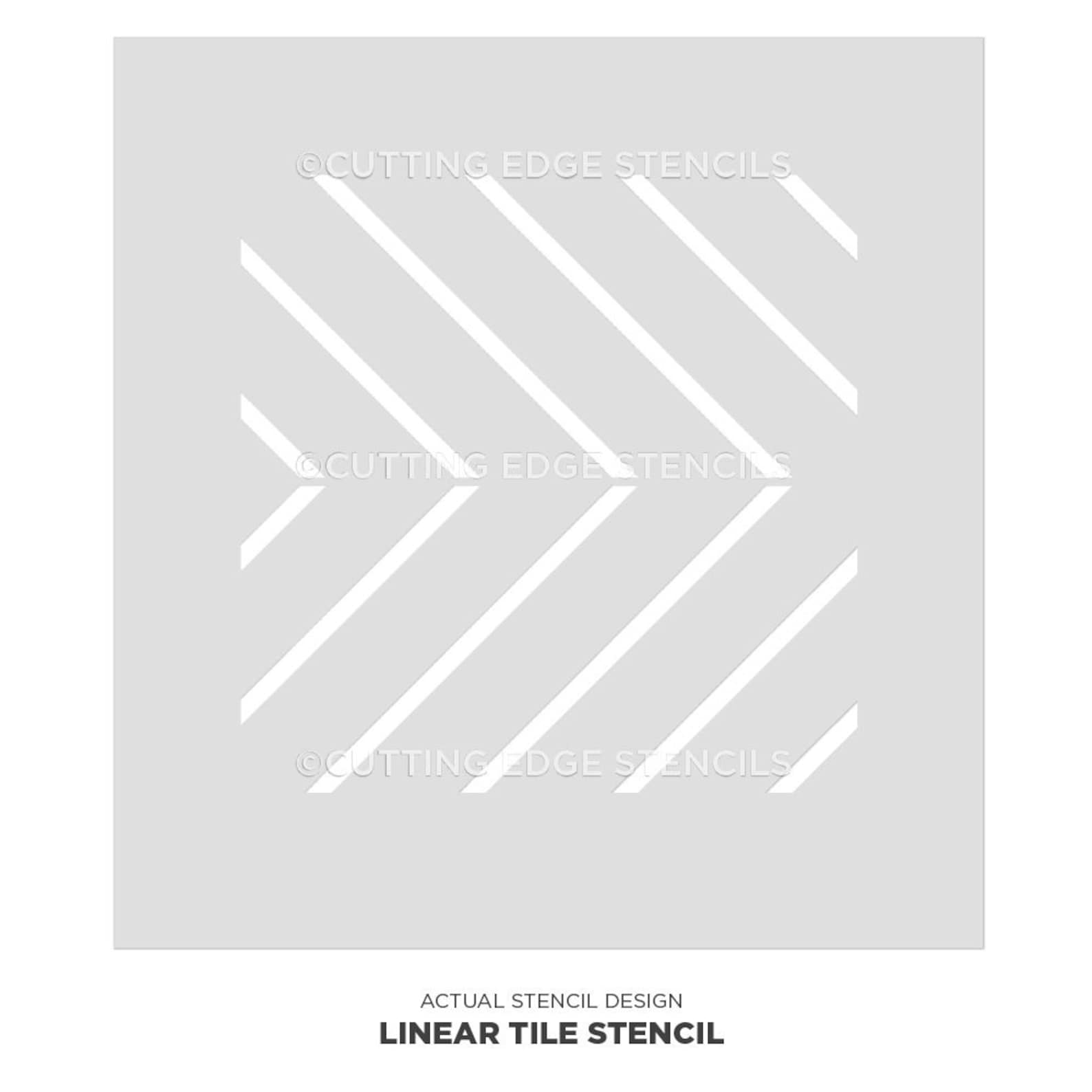 Linear Tile Stencil Geometric TILE STENCIL for Painting - Etsy