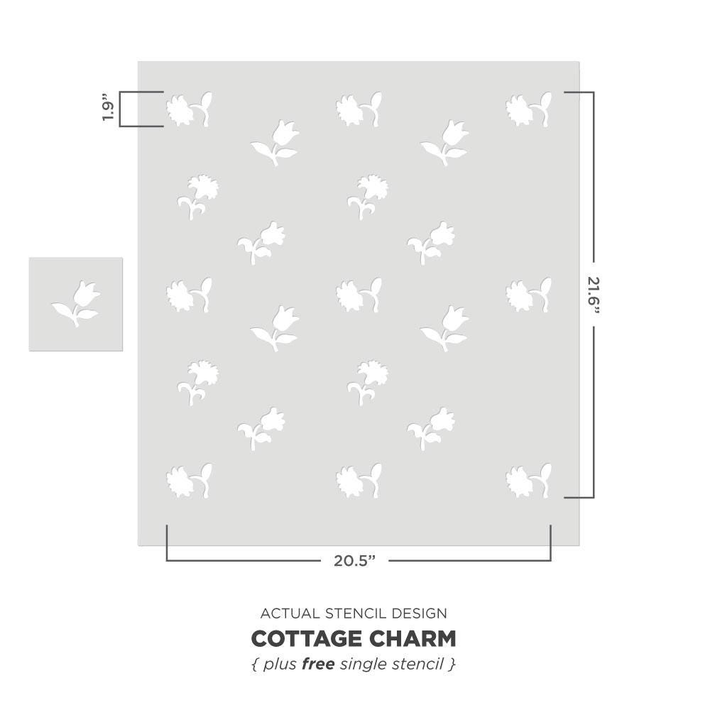 Cottage Charm Wall Stencil - Large Wall Stencils for Painting - DIY ...