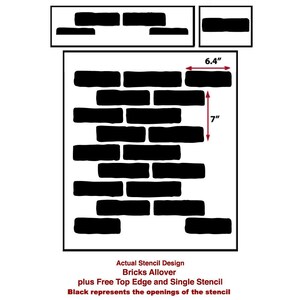 Bricks Wall Stencil - LARGE WALL STENCILS Instead of Wallpaper - Easy to Use Wall Stencils for a ...