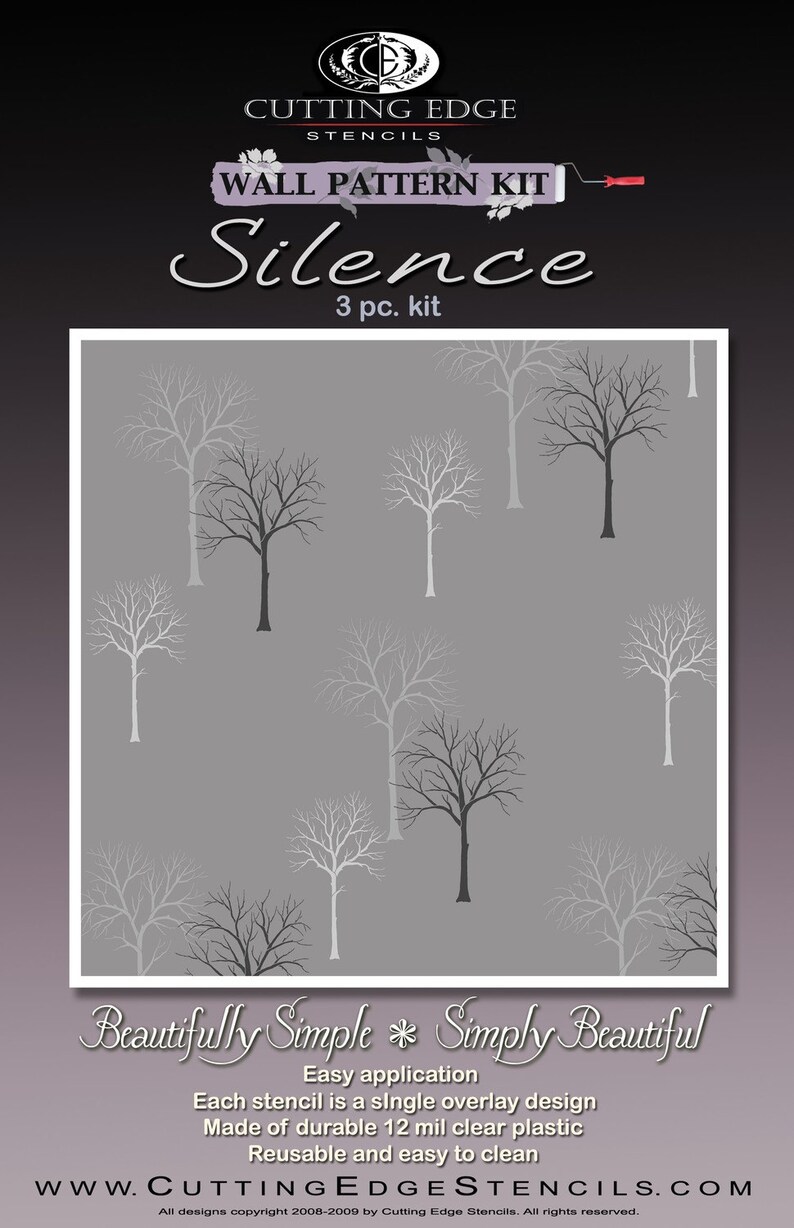 Silence Wall Pattern Stencil Kit Reusable stencils for easy - Etsy España