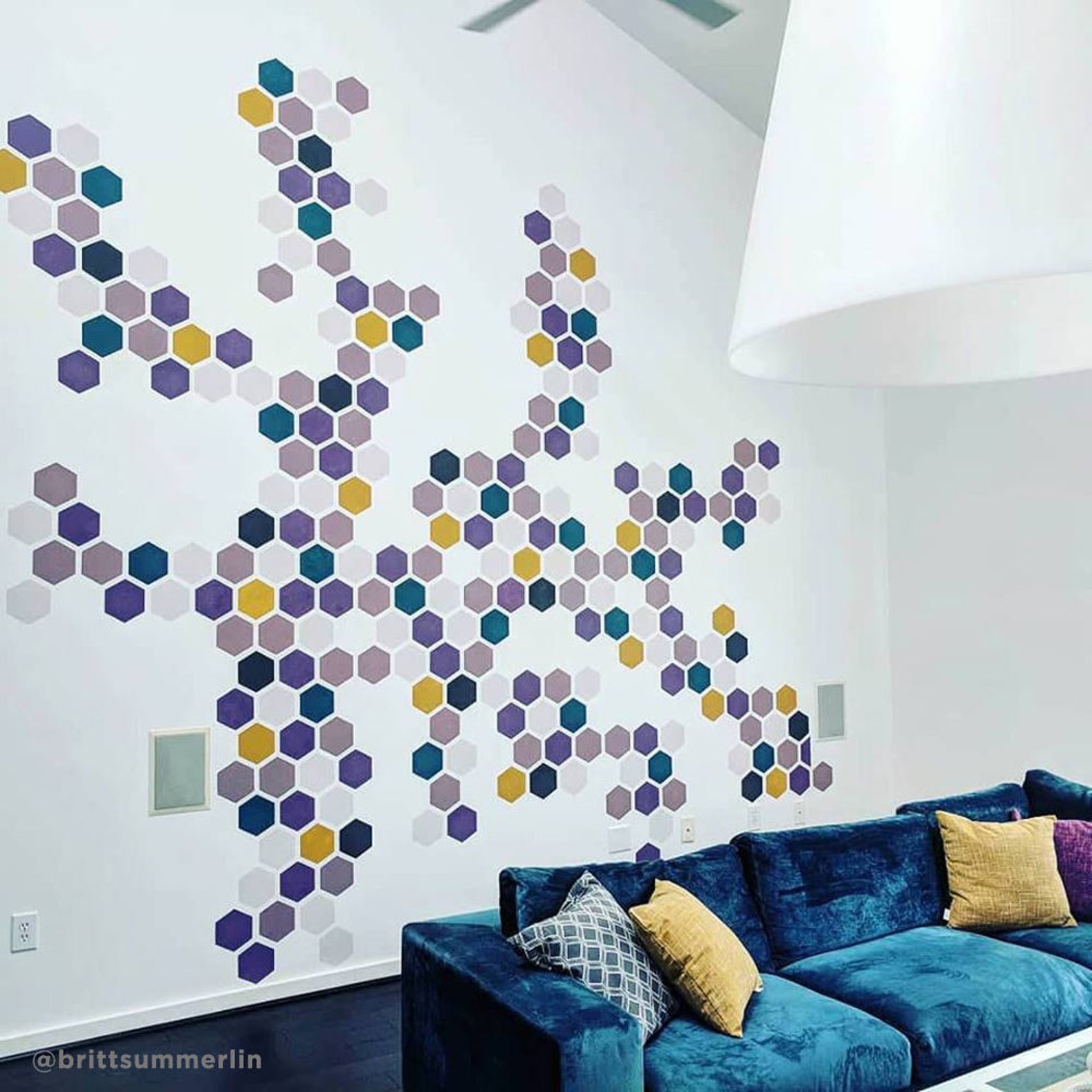 Honeycomb Wall Stencil LARGE WALL STENCILS Instead of - Etsy