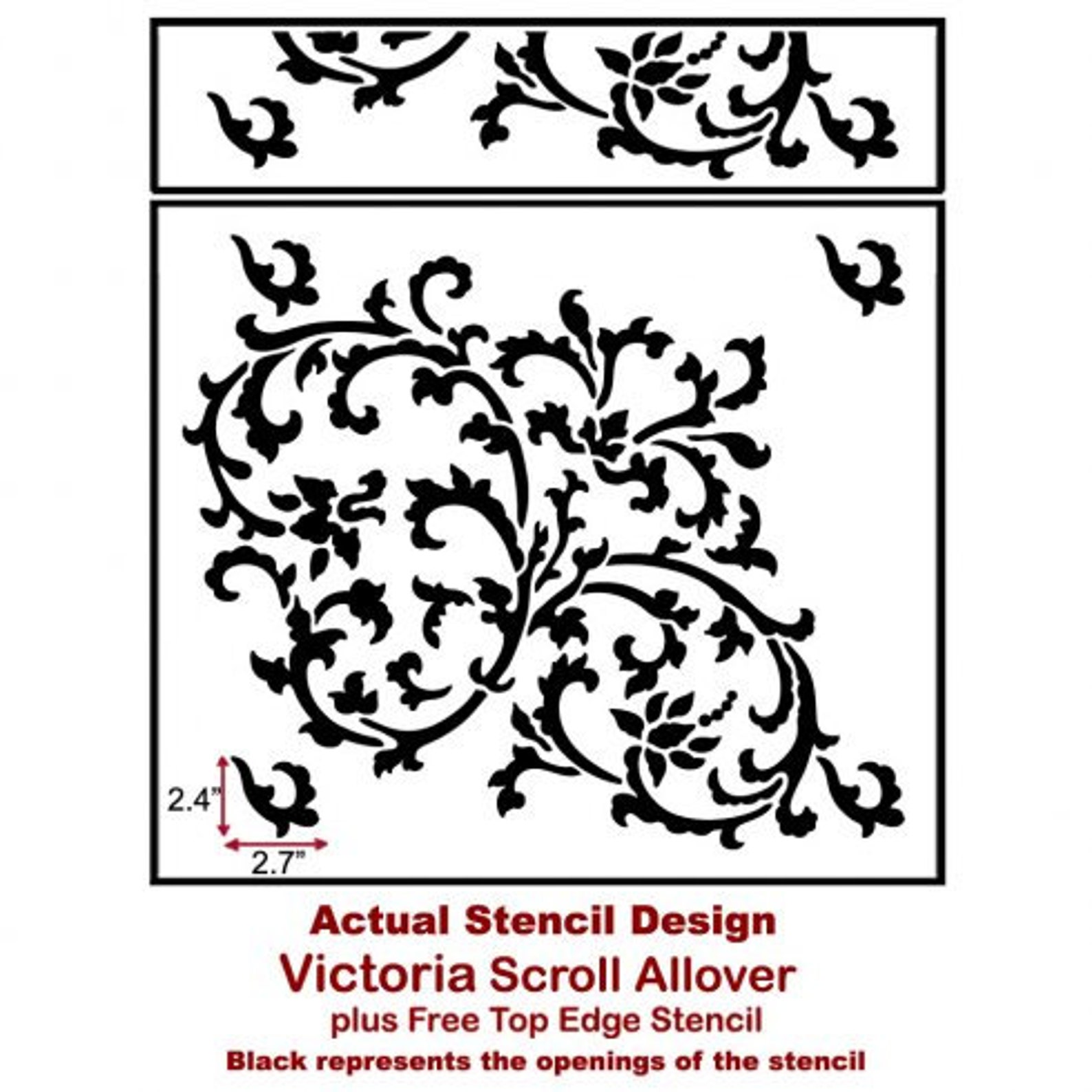 Victoria Scroll Stencil - LARGE WALL STENCIL – Classical Wall Stencil ...
