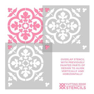 Felicity Tile Stencil – Large TILE STENCIL – Tile Stencils for Painting ...