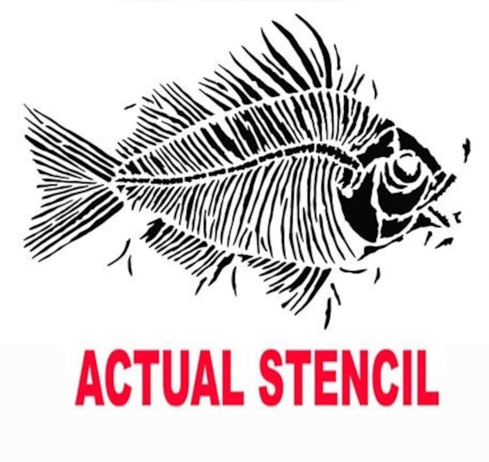 Prehistoric Large Fish Fossil Stencil Raised plaster stencil | Etsy