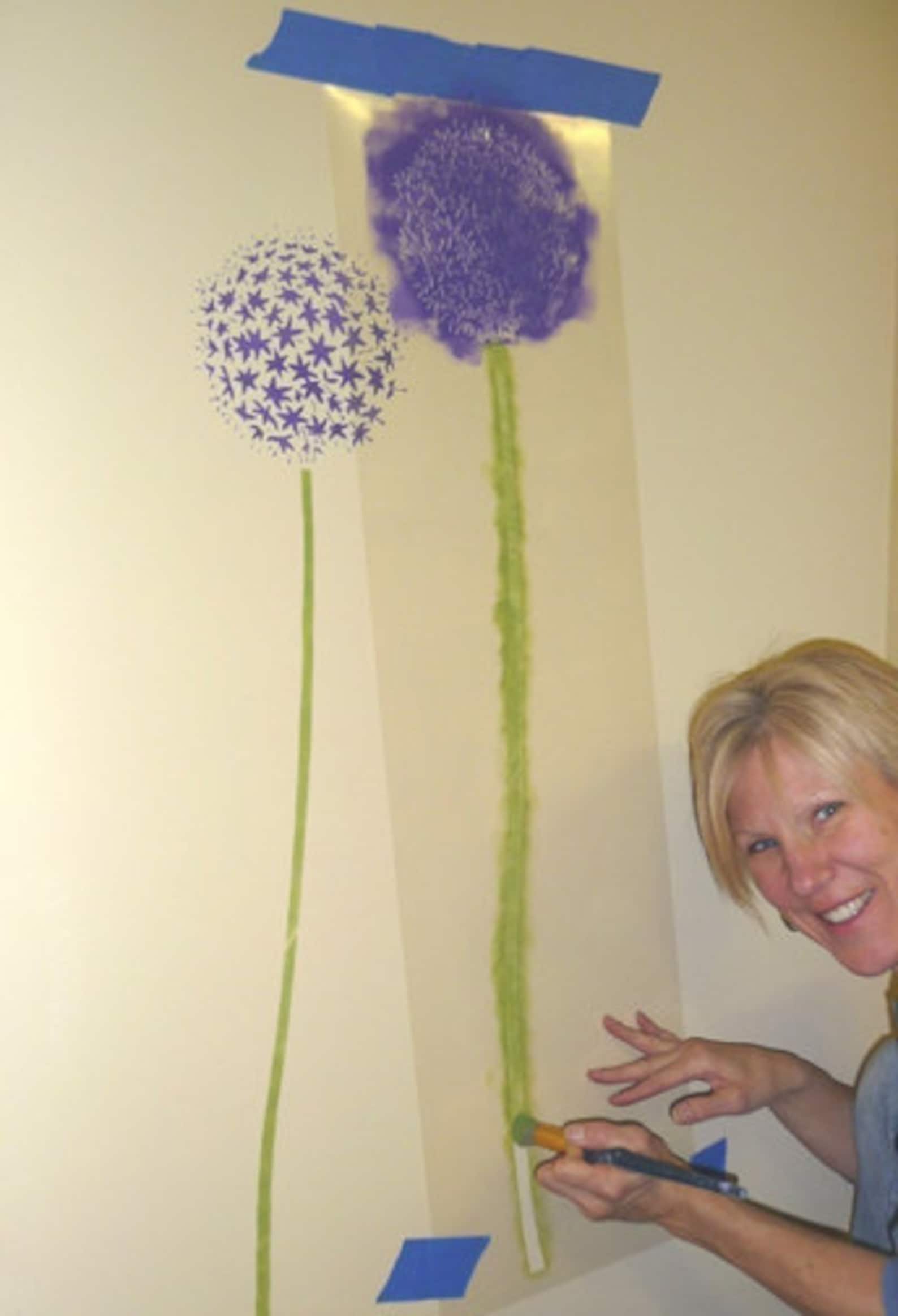 Allium Gladiator Flower Stencil - Large Wall Stencil - Reusable ...