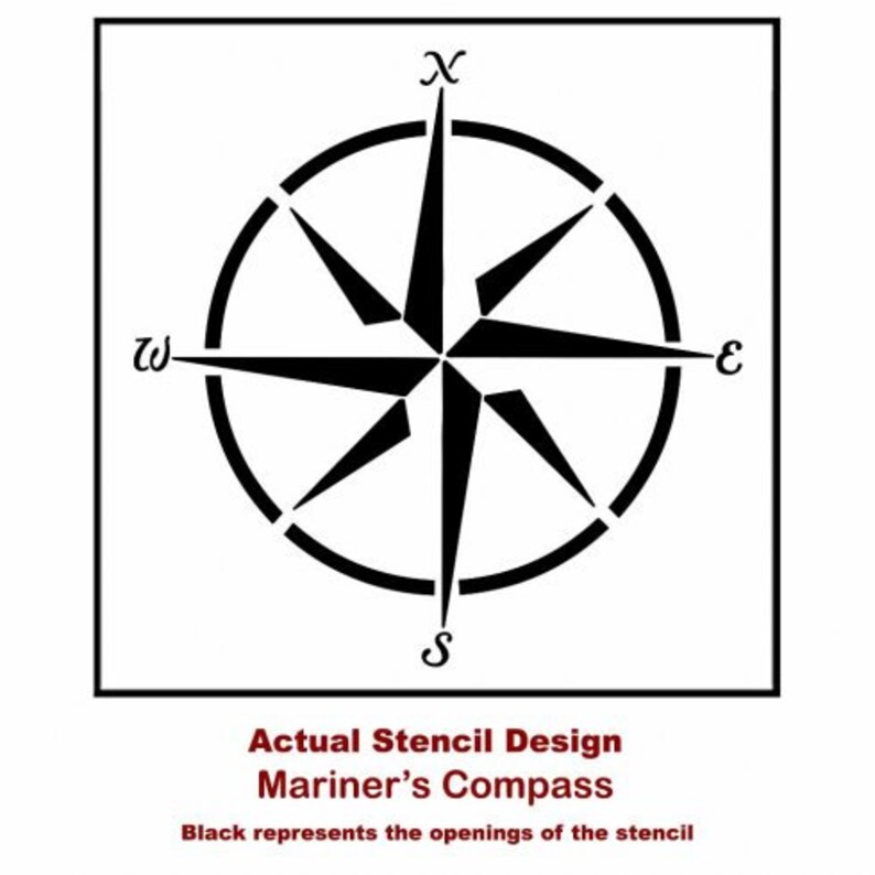 Mariner's Compass Stencil Nautical Stencil for DIY Wall | Etsy