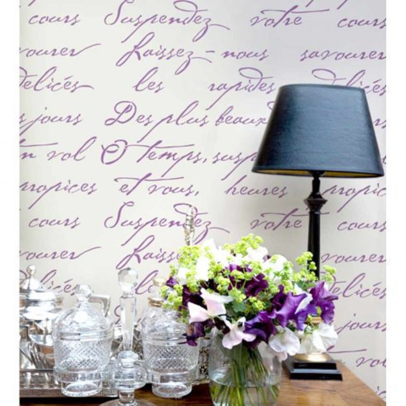 French Poem Stencil LARGE WALL STENCIL Instead of Wallpaper Easy to Use ...