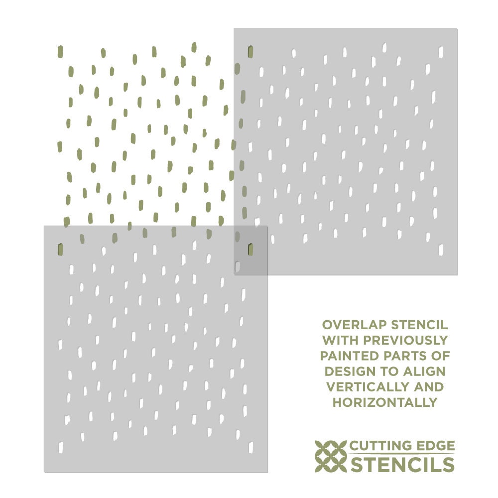 Finger Painting Wall Stencil Hand Drawn Design for Quick | Etsy