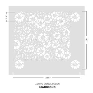Marigold Wall Stencil - Large Floral Wall Stencil for DIY Accent Wall ...