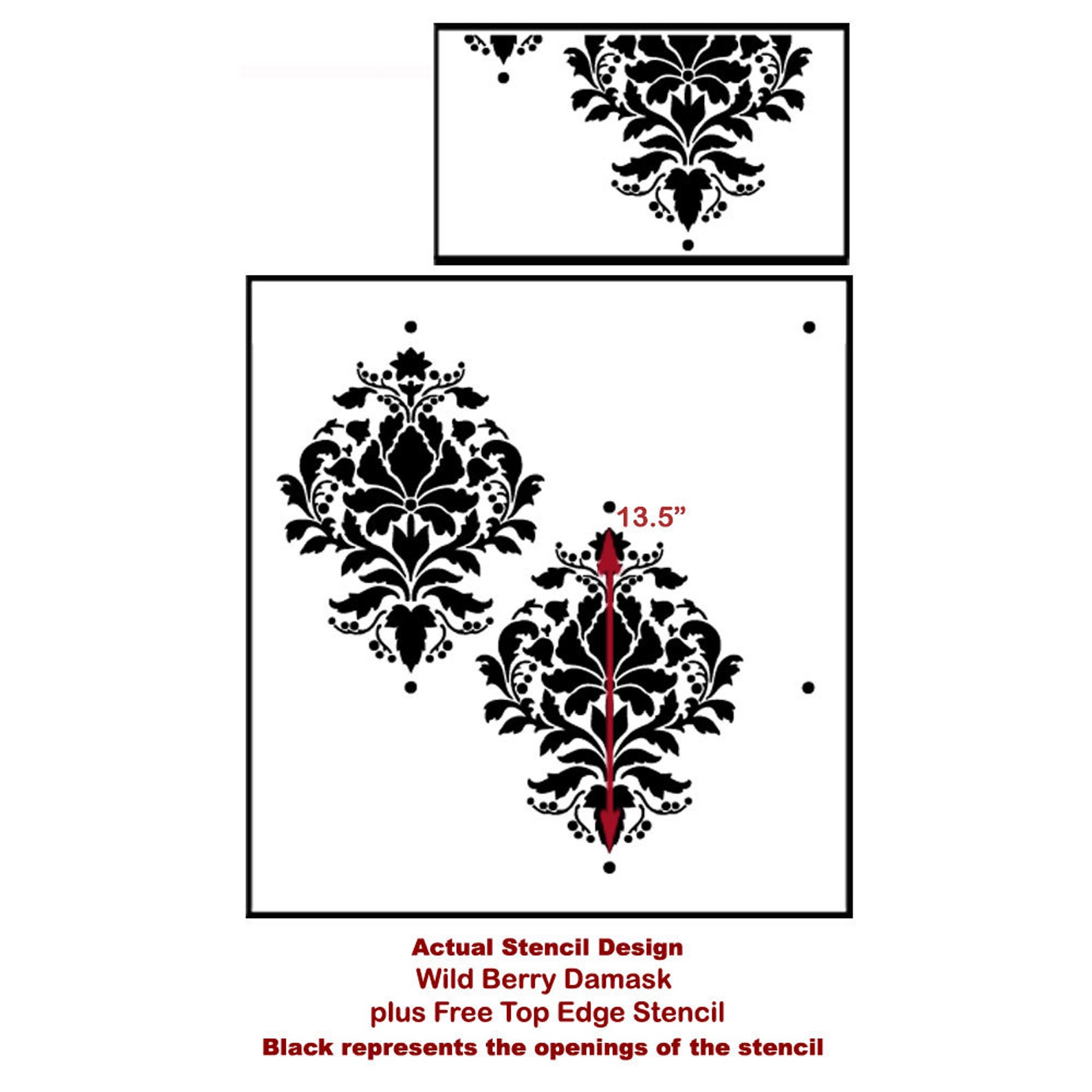 Damask Stencil Wild Berry Reusable stencils just like - Etsy México