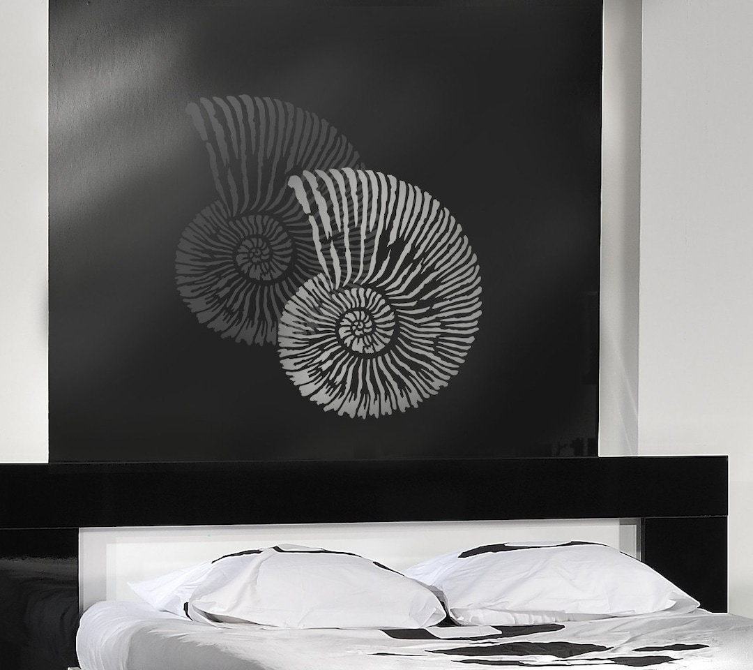 Large Stencil Fossil Shell - Reusable Stencils Better Than Wall Decals ...
