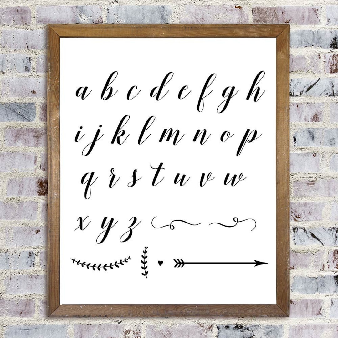 Script Alphabet Stencil - Reusable DIY Letter Stencil - Typography ...