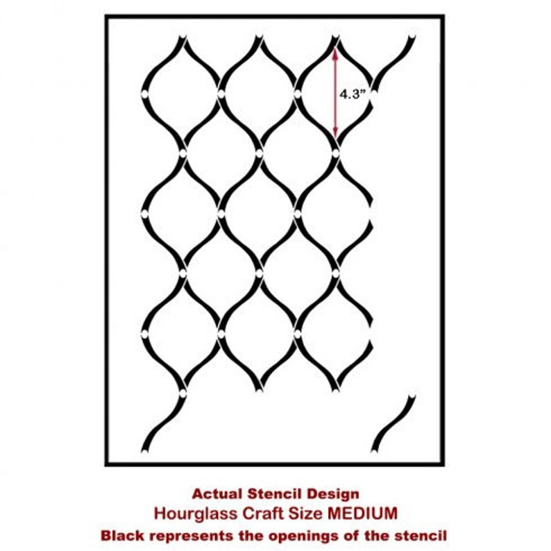 Hourglass Craft Stencil Medium Scale Better Than | Etsy