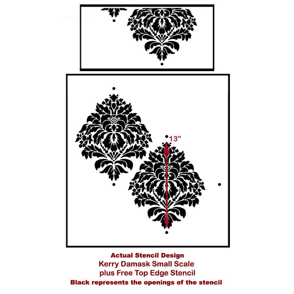 Kerry Damask Wall Stencil Small Reusable Stencils. Better - Etsy Canada