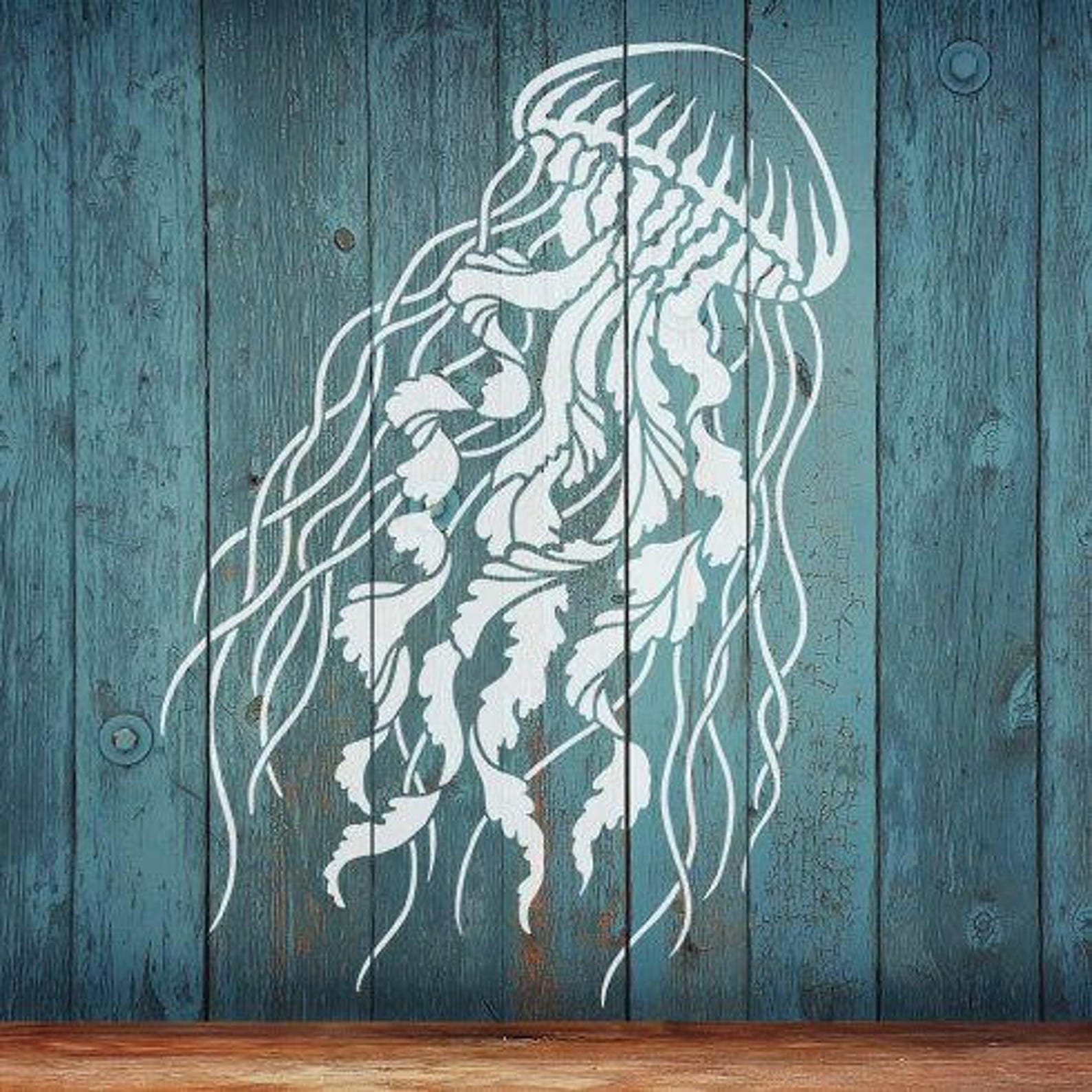 Large Jellyfish Stencil WALL ART STENCIL Instead of Decals - Etsy