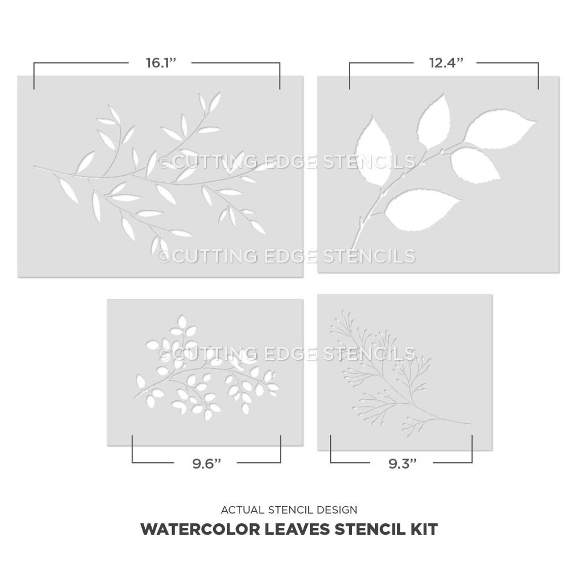 Watercolor Leaves Wall Pattern Kit FLORAL WALL STENCILS | Etsy