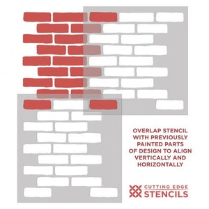 Bricks Wall Stencil - LARGE WALL STENCILS Instead of Wallpaper - Easy to Use Wall Stencils for a ...
