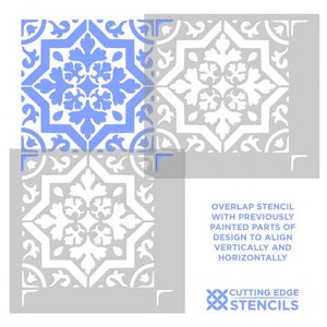 Lyndhurst Tile Stencil - Cement Tile Stencils for Painted Floor Tiles ...