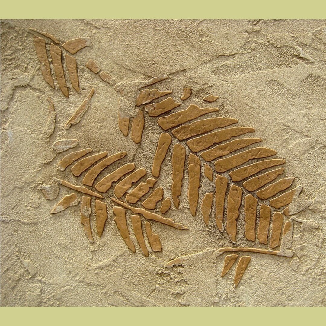 Stencil Prehistoric Fern Fossils - Raised Plaster Stenciling - Etsy