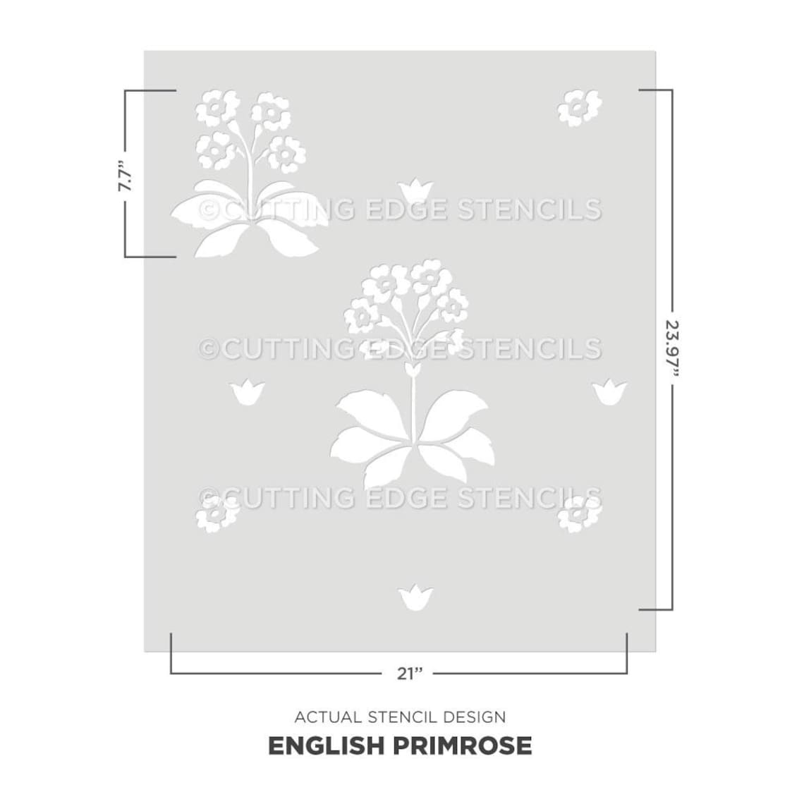 English Primrose Flower Stencil - Cottage Core Wall Design - Try ...