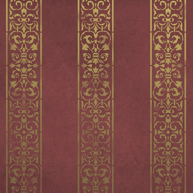 Arabesque Stripe Wall Stencil - Reusable Stencils for Walls - Large ...