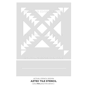 Aztec Tile Stencil - Geometric Cement TILE STENCILS for Painting Tiles ...