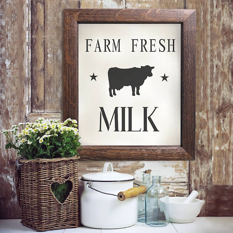 Farm Fresh Milk Sign Stencil Reusable DIY Rustic Decor - Etsy