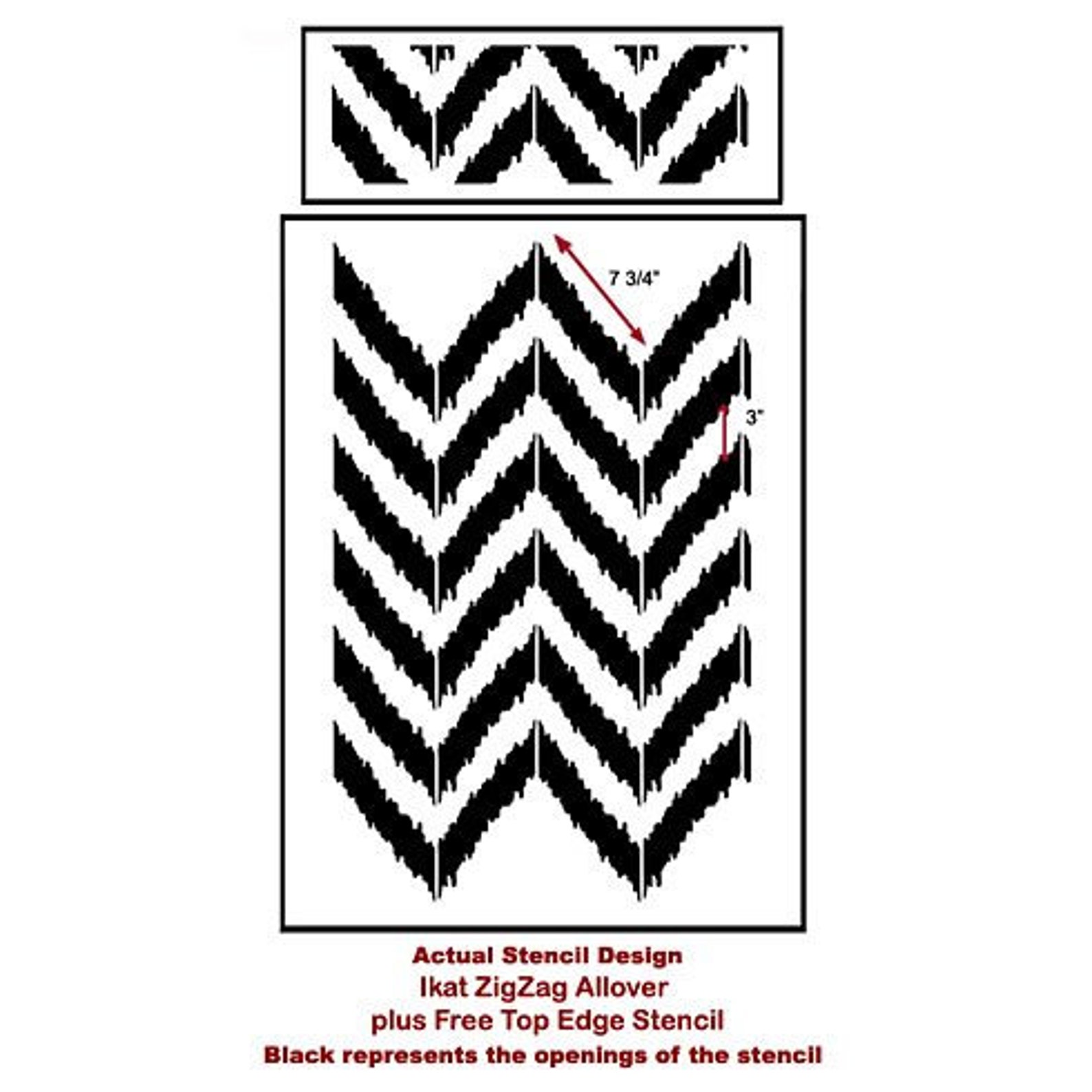 Ikat Zig-zag Stencil Reusable Stencil Patterns for Walls - Etsy