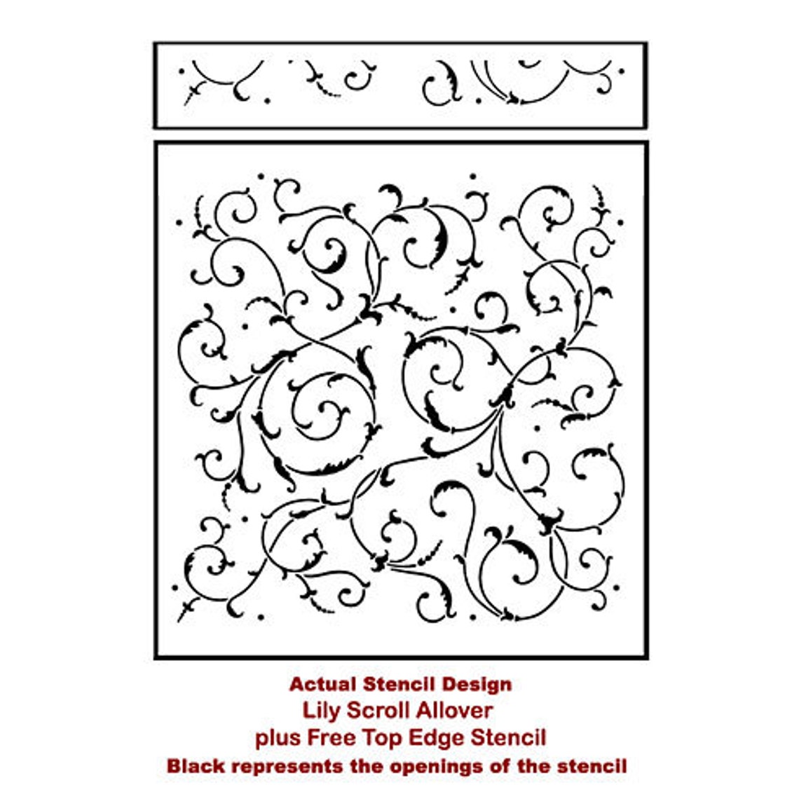 Wall Stencil Lily Scroll - Reusable Stencils for Easy DIY Wall Decor - Etsy