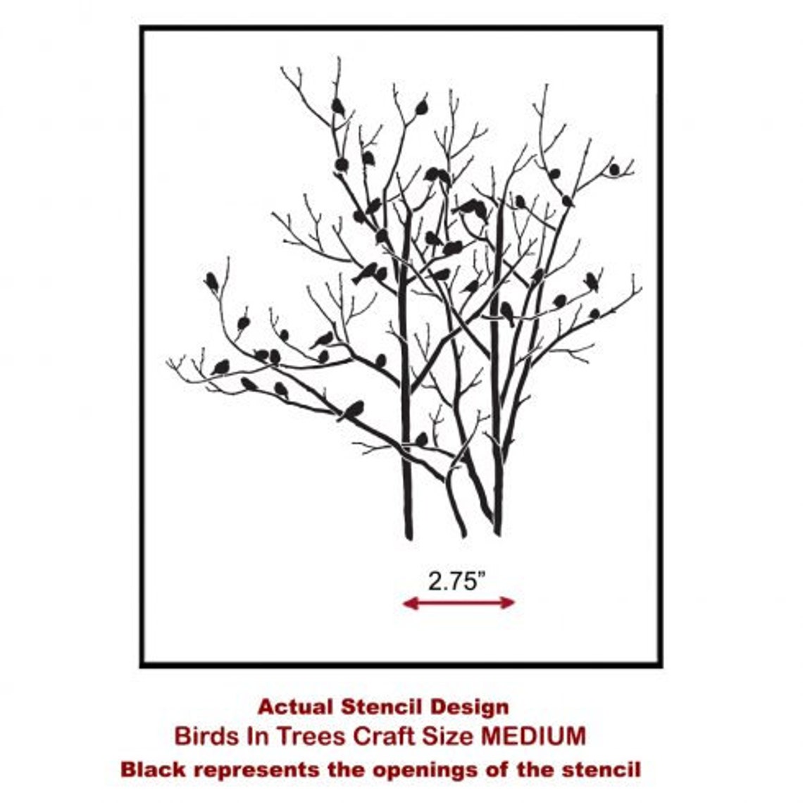 Birds in Trees Craft Stencil Medium Scale Reusable - Etsy