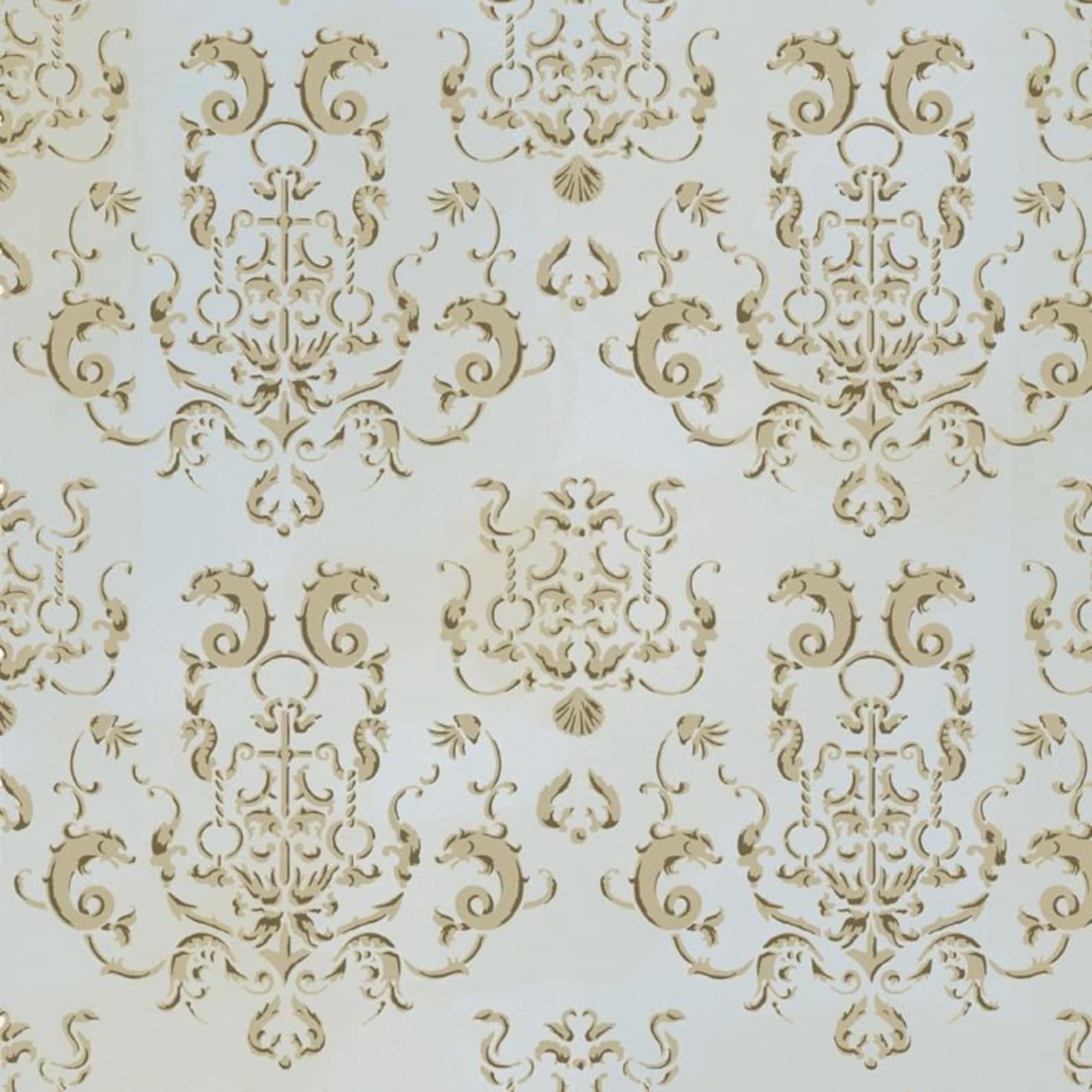 Damask Oceana Stencil 2 Overlays Allover Pattern for Walls - Etsy.de