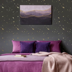 Celestial Wall Stencil - DIY Night Sky Stencil - Moon and Stars Design ...