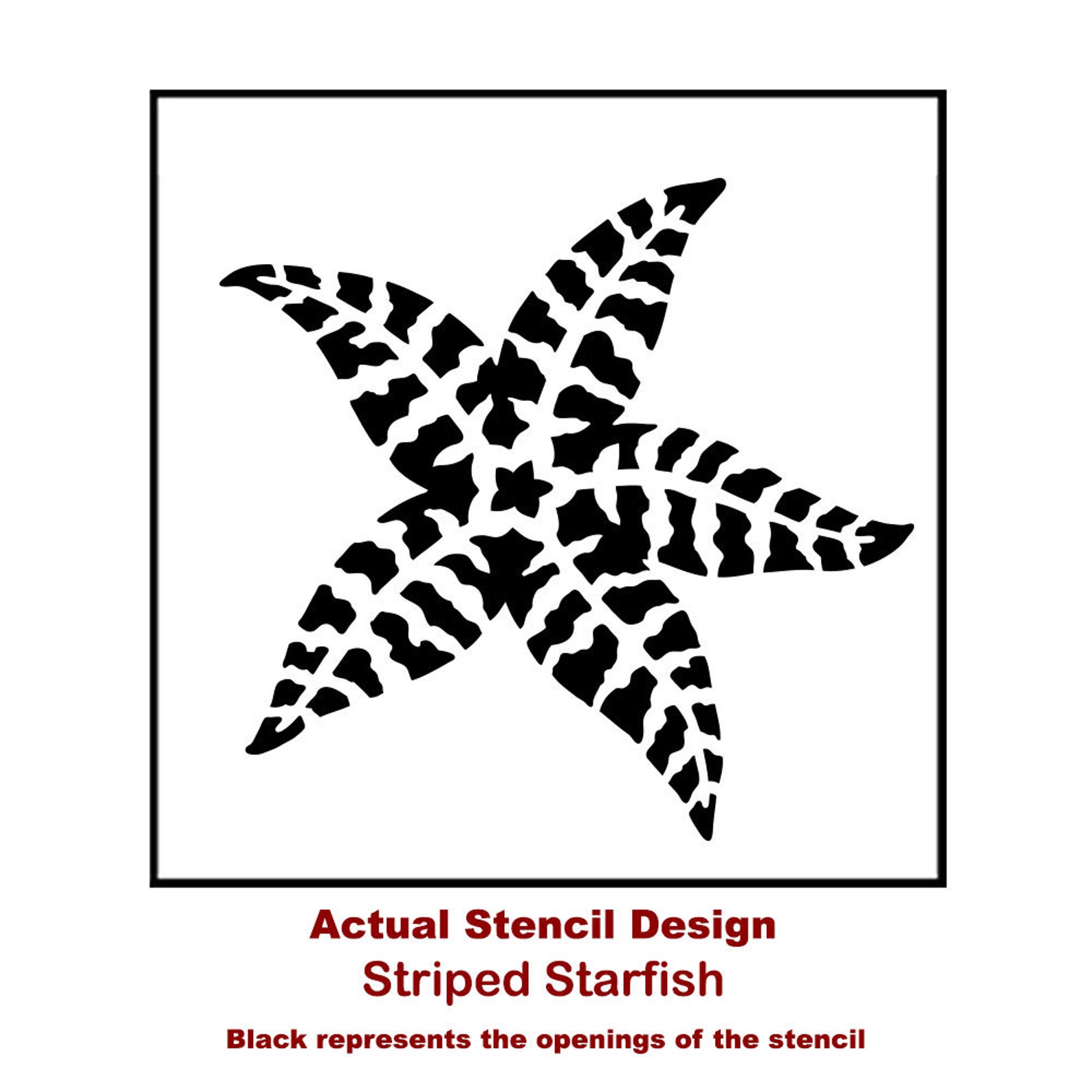 Striped Starfish Stencil WALL ART STENCIL Instead of Decals - Etsy
