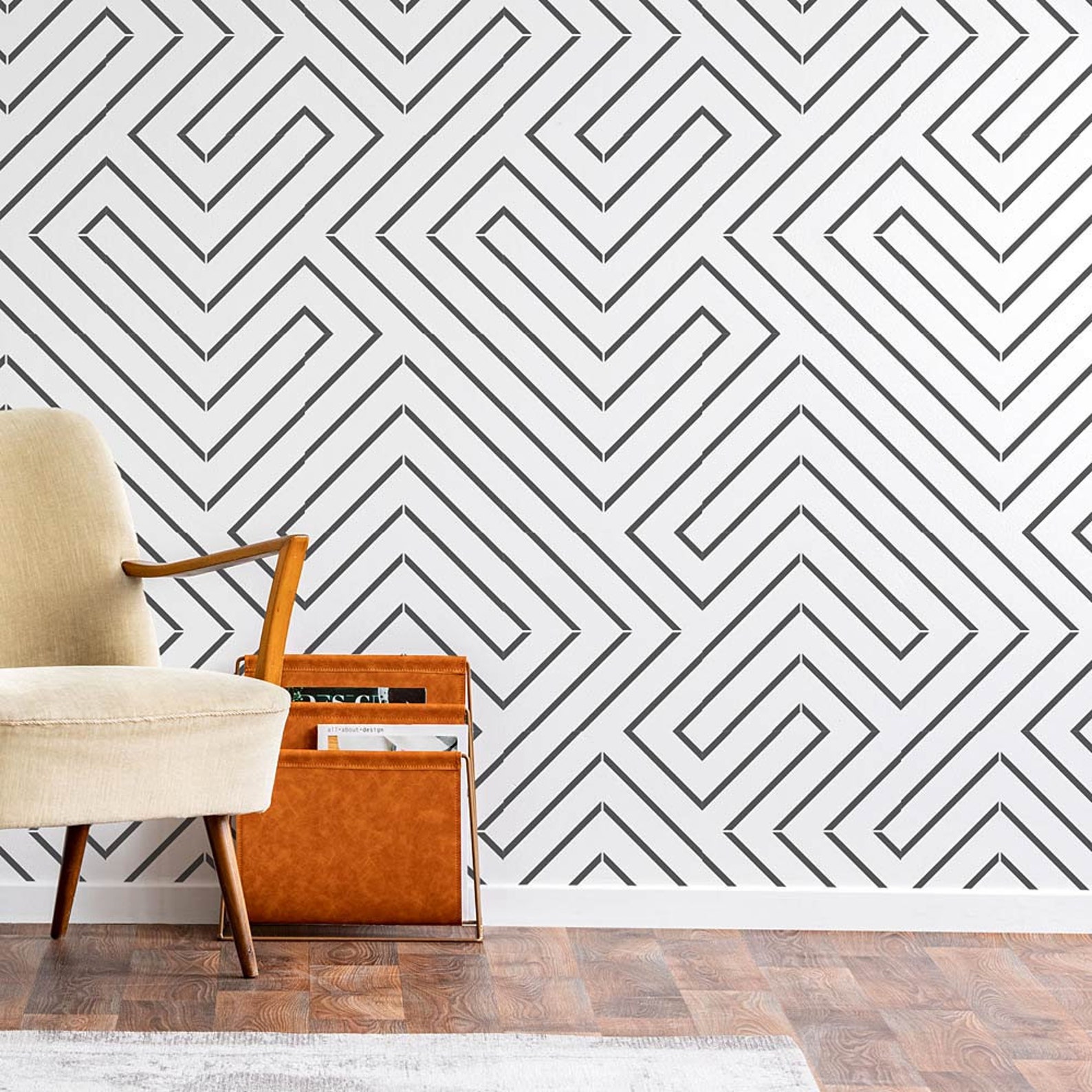Linear Tile Stencil Geometric TILE STENCIL for Painting - Etsy